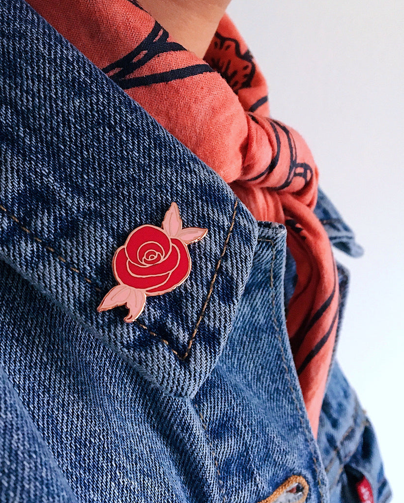 Desert Rose Enamel Pin | Eradura Hand Embroidered Goods