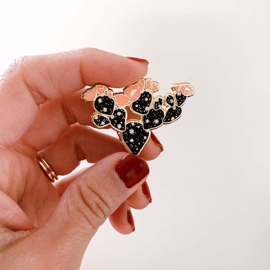 Cosmic Cactus Enamel Pin | Eradura Hand Embroidered Goods
