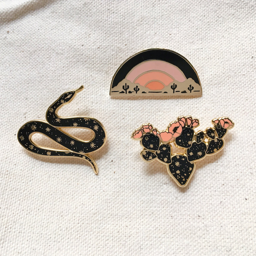 Cosmic Snake Enamel Pin | Eradura Hand Embroidered Goods