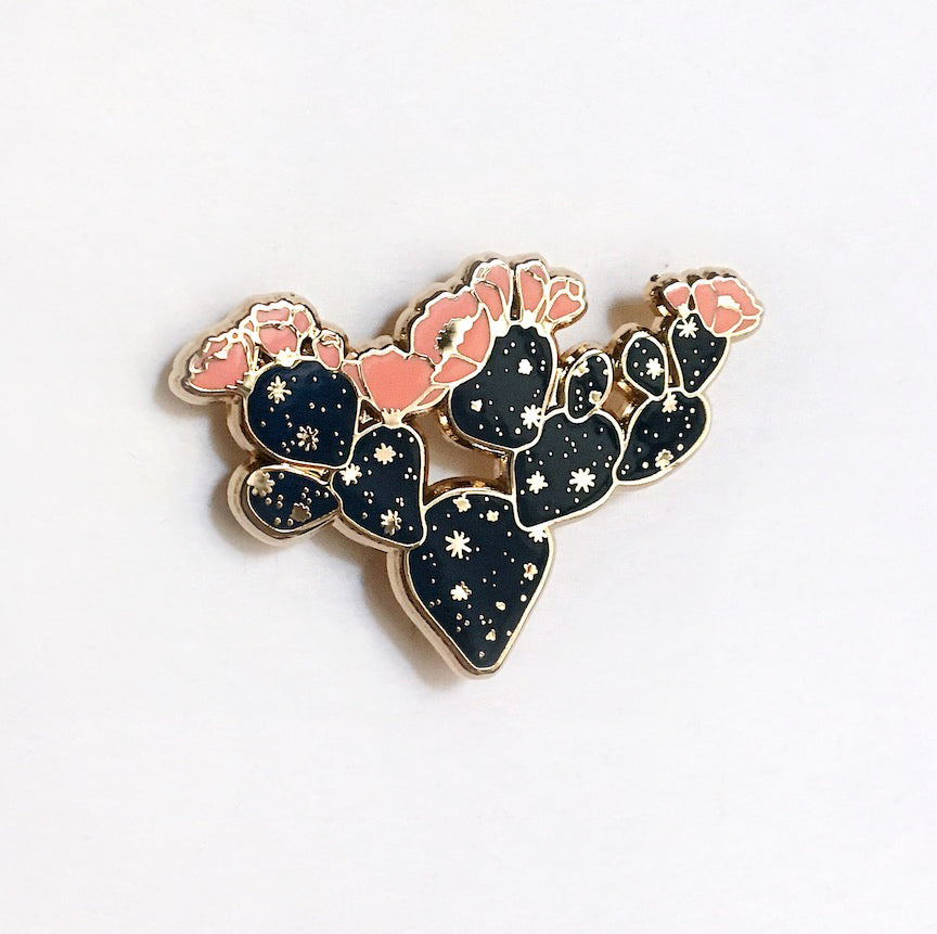 Cosmic Cactus Enamel Pin | Eradura Hand Embroidered Goods
