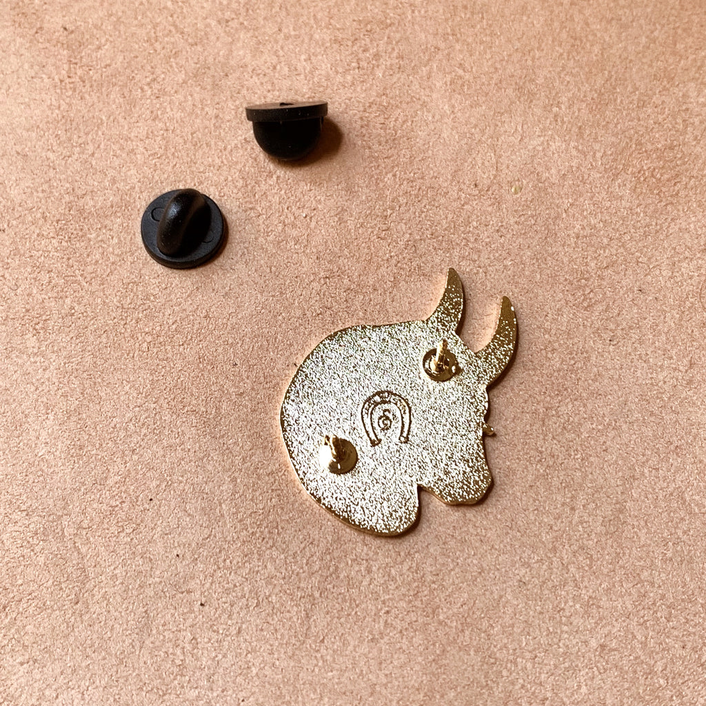Star-Grazed Bull Enamel Pin | Eradura Hand Embroidered Goods